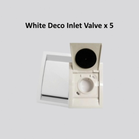 White Deco Inlet Valve x 5