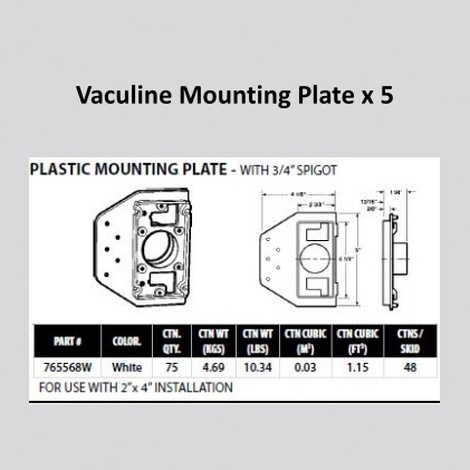 Vaculine Mounting Plate x 5